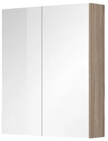 Mereo Mereo, Aira, koupelnová galerka 60 cm nebo 80 cm, zrcadlová skříňka, 2x dveře, dub Kronberg, CN716GD