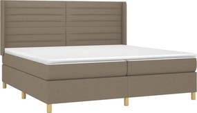 Box spring postel s matrací a LED taupe 200x200 cm textil 3138985
