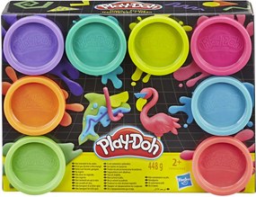HASBRO PLAY-DOH Modelína dětská set 8 kelímků neonové barvy 2 druhy 14e5044