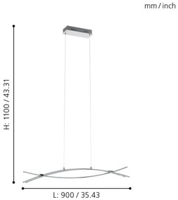 Eglo 96331 - LED Lustr na lanku NEVADO 3xLED/9W/230V