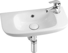 Aqualine KIA keramické umývátko 49 x 25 cm s otvorem pro baterii s přepadem bílá NP405