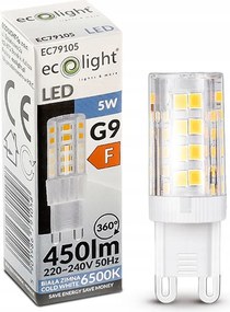 LED žárovka G9 5W 450lm - studená bílá