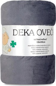 Beránková deka OVEČKA šedá 150 x 200 cm