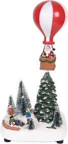 Hrací vánoční dekorace s LED světýlky Santa Claus - 17*13*15/18cm / 3xAA