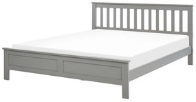 Dřevěná postel 160 x 200 cm šedá MAYENNE Beliani