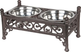 Kovové hnědé misky pro psy - 28*15*13 cm