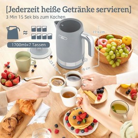 HOMCOM Sada konvice a toustovače, 1,7 l 2200 W rychlovarná konvice s termostatem