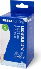 TESLA LED žárovka Bulb A60, E27, 12W, 230V, 1521lm, 25 000h, 6500K, 220°