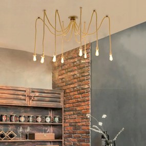 Toolight - Závěsná lampa 6xE27 APP680-6CP, zlaté lano, OSW-07864