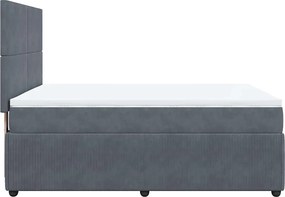 Box spring postel s matrací tmavě šedá 140x200 cm samet 3292353