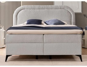 Světle šedá boxspring postel s úložným prostorem 160x200 cm Ornes – Ropez