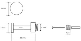 Sapho XR218 X-Round háček rovný 5 cm, chrom