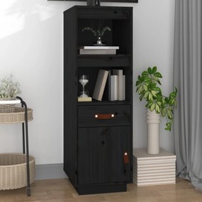 Skříň highboard černá 34x40x108,5 cm masivní borové dřevo