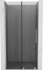 Mexen Velar, posuvné sprchové dveře do otvoru 90 cm, 8mm šedé sklo, broušená ocel, 871-090-000-41-97