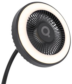 Stolní ventilátor černý vč. LED 2700K - Dores