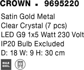 Nástěnné svítidlo NOVA LUCE CROWN G9 9695220 bez žárovky