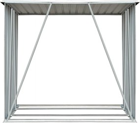 vidaXL Zahradní kůlna na dříví pozinkovaná ocel 163x83x154 cm [47091] Barva: Šedá