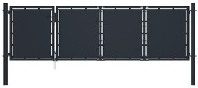 Zahradní brána ocelová 350 x 100 cm antracitová 144536