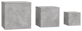 vidaXL Odkládací stolky 3 ks betonově šedé dřevotříska