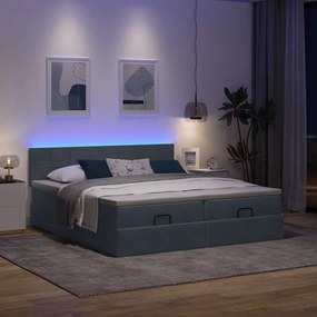 Osmanský rám postele s matrací tmavě šedý 200x200cm samet 3312930