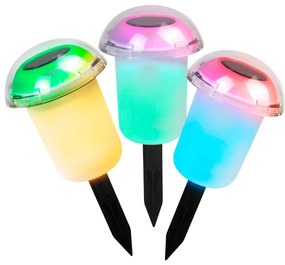 BERGE LED RGB hřibová solární lampa