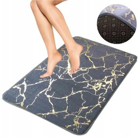 Koupelnová předložka protiskluzová/ kobereček mramor se zlatým zdobením, šedo-zlatá, 40x60cm
