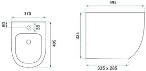 Závěsný bidet REA CARLO MINI, černá lesk