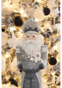 Vánoční dekorace Socha Santa Claus Stříbrná 22*21*82 cm – 22x21x82 cm