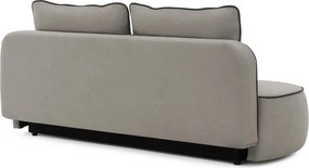 Černá/šedá sametová rozkládací/s úložným prostorem pohovka 210 cm Saga – Ropez
