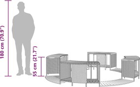 vidaXL Obruba k vířivce černá polyratan a masivní akáciové dřevo