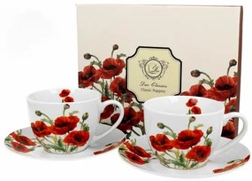 DUO CLASSIC POPPIES Šálek s podšálkem 280 ml - set 2 ks