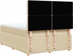 Box spring postel s matrací krémová 160x200 cm textil 3292119
