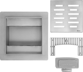 Rea Line, nerezový odtokový žlab 120x120 mm, ocelová, REA-G6204