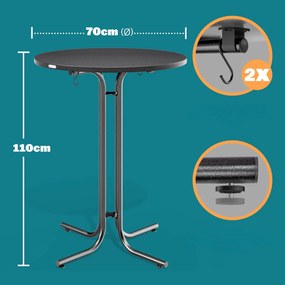 Cateringový skládací barový stůl Ofelie 70 cm šedý