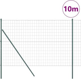 Euro plotové kotvení 10 x 1,6 m Ocel potažená PVC Zelená 3350302