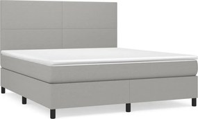 Box spring postel s matrací světle šedá 180 x 200 cm textil 3141633