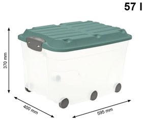 Úložný box s víkem ROLLER 57 L, 59,5 x 40 x 37 cm, plast