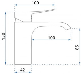 Rea Dart, nízká umyvadlová baterie, zlatá lesklá, REA-B5650