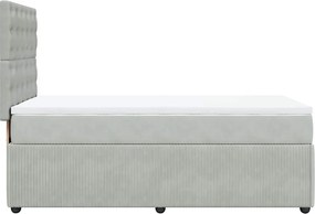 Box spring postel s matrací světle šedá 90x200 cm samet 3294550