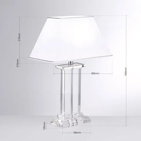 Orion LA 4-1202 - Křišťálová stolní lampa VERONIQUE 1xE27/60W/230V bílá/čirá