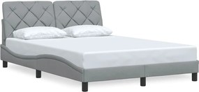 Rám postele bez matrace světle šedý 140 x 200 cm textil 3310601