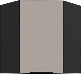 ARIA cb | horní kuchyňská skříňka 60x60 GN-72 1F (45°) rohová s policemi | 60x60 cm | černá/béžová