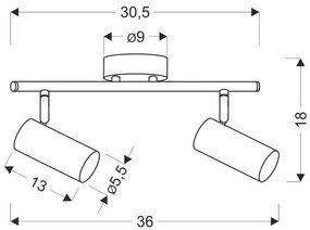Bílé stropní svítidlo Colly pro žárovku 2x GU10  - Candellux