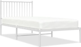 vidaXL Kovový rám postele s čelem 90 x 200 cm [350924] Barva: Bílá