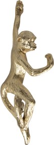 Zlatý nástěnný háček v designu opice - 8*6*19 cm