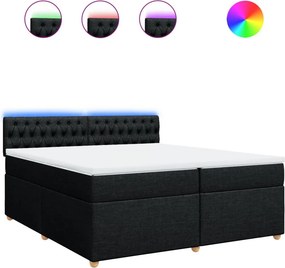 Box spring postel s matrací černá 200x200 cm textil 3289096