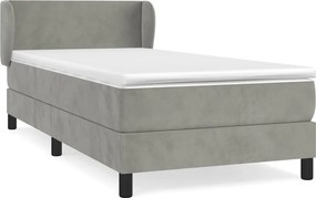 Box spring postel s matrací světle šedá 100x200 cm samet 3127355