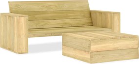 vidaXL 2dílná zahradní sedací souprava impregnované borové dřevo [3053197]