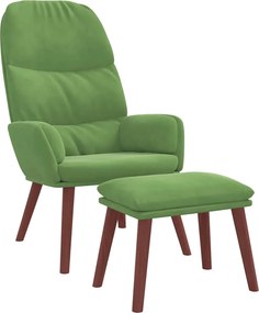 Relaxační křeslo s podnožkou světle zelené samet 3315119