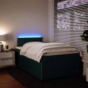 Box spring postel s matrací tmavě zelená 120x190 cm samet 3289989